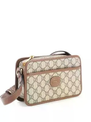 Gucci Interlocking G Patch Camera Bag Gg Coated Canvas Mini Crossbody Bag