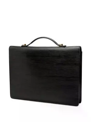 LOUIS VUITTON Epi Leather Business Bag With Push Lock Closure