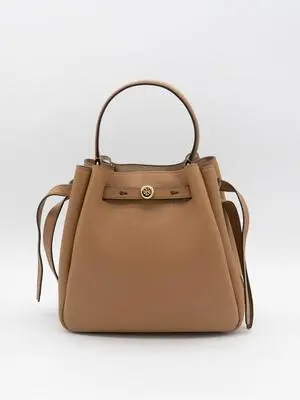Tory Burch Romy Mini Handbag In Pebbled Leather With A Flared Shape