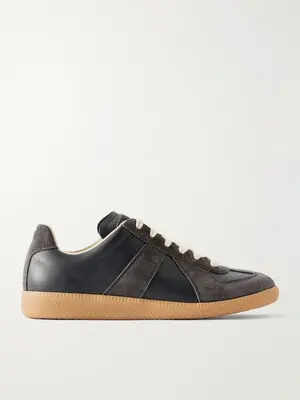MAISON MARGIELA Replica Suede And Leather Sneakers - Brown