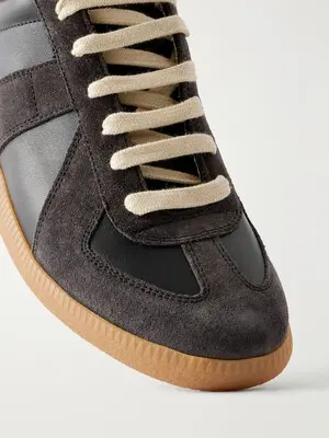 MAISON MARGIELA Replica Suede And Leather Sneakers - Brown