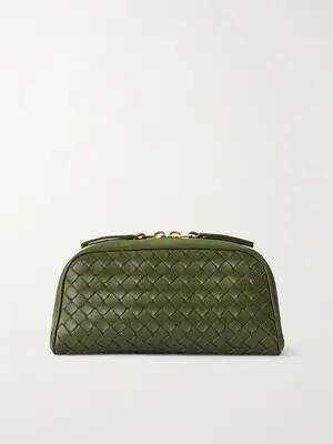 Bottega Veneta Nodo Intrecciato Leather Pouch - Green