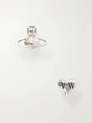 VIVIENNE WESTWOOD Leodaria Orb And Initial Heart Sterling Earrings - Silver