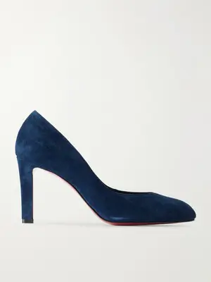 CHRISTIAN LOUBOUTIN Fannylove 85 Suede Pumps - Blue