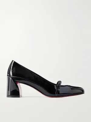 CHRISTIAN LOUBOUTIN Jane Nina 55 Patent-leather Pumps - Black