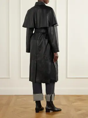 Sea Caitlin Belted Leather Trench Coat