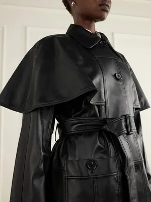 Sea Caitlin Belted Leather Trench Coat