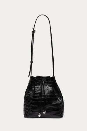 LIFFNER Charm Bucket Small Croc - Black