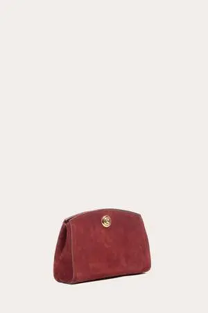 LIFFNER Pushlock Clutch Maroon Suede