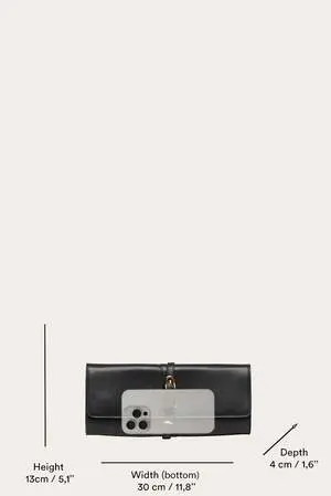 LIFFNER Belted Clutch Burgundy Croc