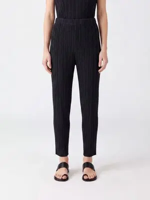 Issey Miyake Slim Fit Cropped Pleated Pants
