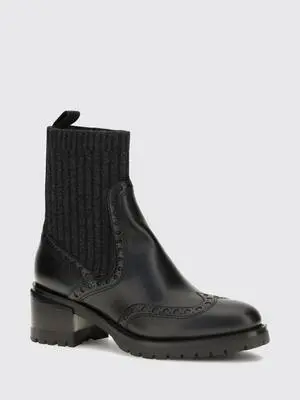 Santoni Chelsea Boots In Calfskin Leather With Ribbed Sock And Lug Sole
