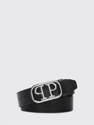 Philipp Plein Embossed Leather Belt - Black