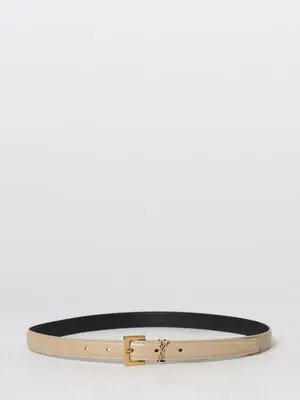 Saint Laurent Leather Belt - Beige