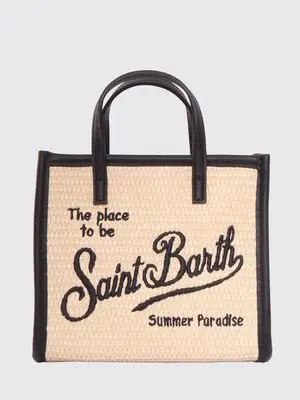 MC2 SAINT BARTH Vivian Straw And Faux Leather Handbag - Rope