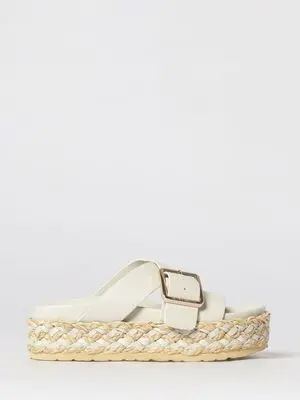 PALOMA BARCELO Leather Platform Sandals - White