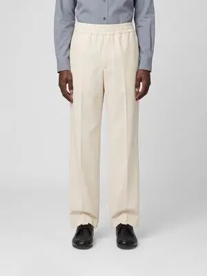 JIL SANDER Cotton Blend Stretch Wide Leg Trousers - Beige