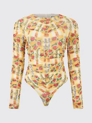 Philipp Plein Long Sleeve Ruched Printed Top