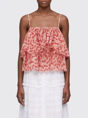 Isabel Marant Étoile Floral Cotton Top - Red