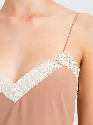 TWINSET Crêpe Midi Dress With Embroidery