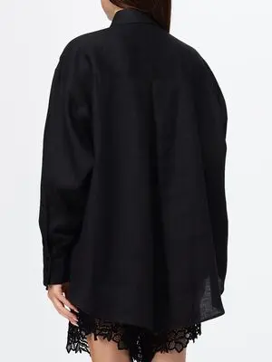 Ermanno Scervino Relaxed Fit Linen Shirt With Lace Inserts