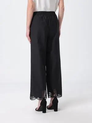 Liu Jo Cotton Palazzo Trousers With Lace Inserts