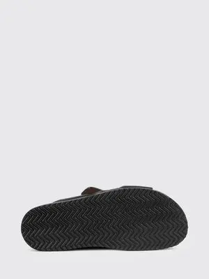 DOUCAL'S Grained Leather Strap Sandals With Adjustable Strap And Open Toe
