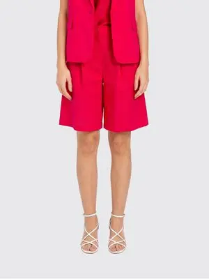 TWINSET Linen Blend Tailored Shorts - Red