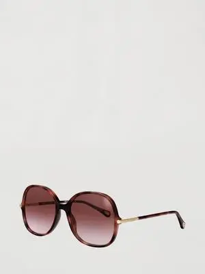 Chloé Tortoiseshell Cat-eye Sunglasses In Acetate With Engraved Logo - Multicolor