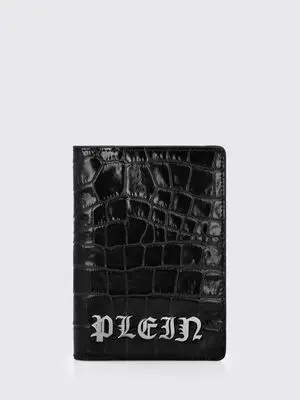 Philipp Plein Bifold Calfskin Leather Wallet With Metal Logo - Black