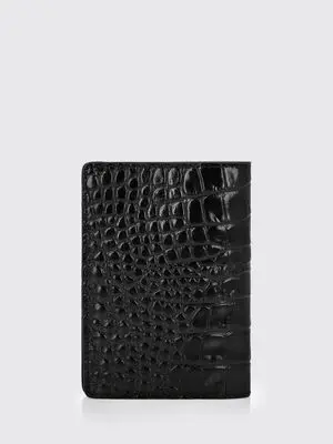 Philipp Plein Bifold Calfskin Leather Wallet With Metal Logo