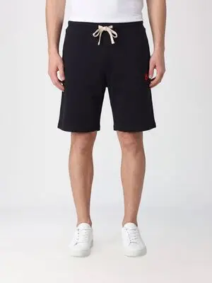 VISION OF SUPER Cotton Jogging Shorts With Drawstring And Contrast Logo - Black