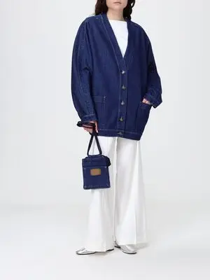 Giorgio Armani Single-breasted Denim Jacket With V-neck And Patch Pockets