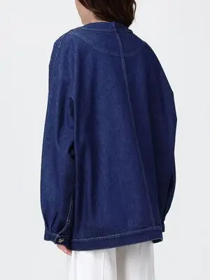 Giorgio Armani Single-breasted Denim Jacket With V-neck And Patch Pockets