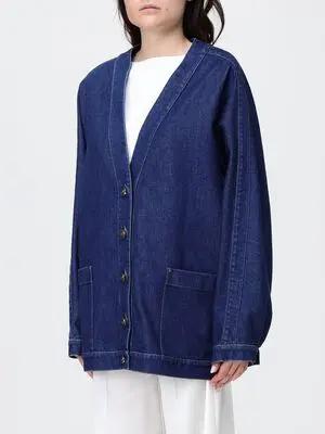 Giorgio Armani Single-breasted Denim Jacket With V-neck And Patch Pockets