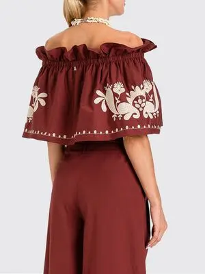 TWINSET Liberty Cotton Crop Top