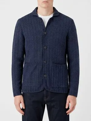 Giorgio Armani Single-breasted Blazer In Chevron Viscose