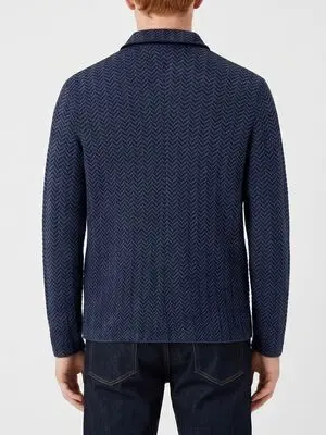 Giorgio Armani Single-breasted Blazer In Chevron Viscose