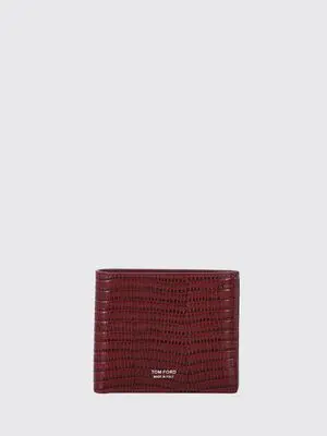 TOM FORD Lizard-effect Calfskin Leather Bifold Wallet - Red