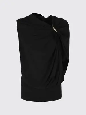 Sportmax Draped One-shoulder Viscose Top - Black