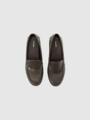 REISS Leather Apron-toe Loafers