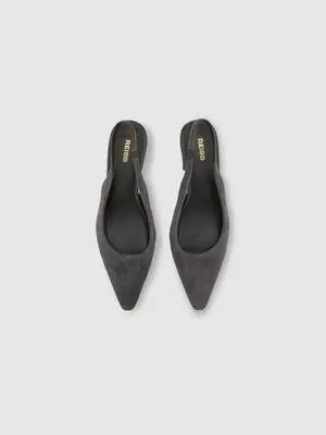 REISS Leather Slingback Court Shoes