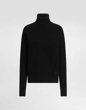 Dolce & Gabbana Wool Turtleneck Pullover Sweaters And Cardigans - Black