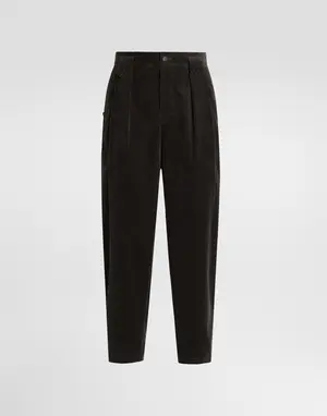 Dolce & Gabbana Velvet Pleated Trousers - Grey