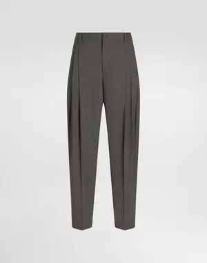 Dolce & Gabbana Tailored Stretch Wool Trousers - Grey