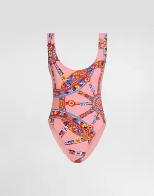 Dolce & Gabbana Carretto-print One-piece Swimsuit Swimwear - Multicolor