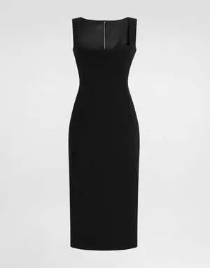 Dolce & Gabbana Double Wool Crêpe Midi Dress - Black