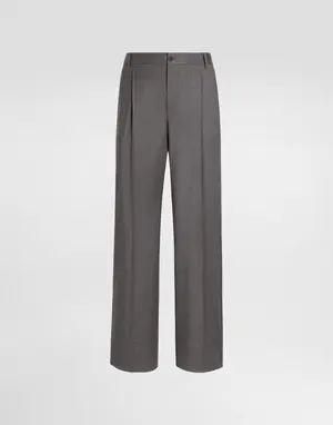Dolce & Gabbana Flannel Pleated Trousers - Grey