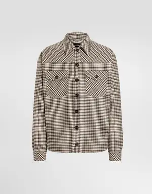 Dolce & Gabbana Quilted Houndstooth Wool Jacket