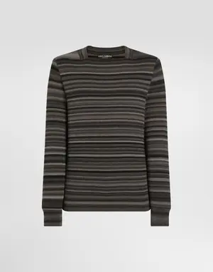 Dolce & Gabbana Striped Wool Pullover - Grey